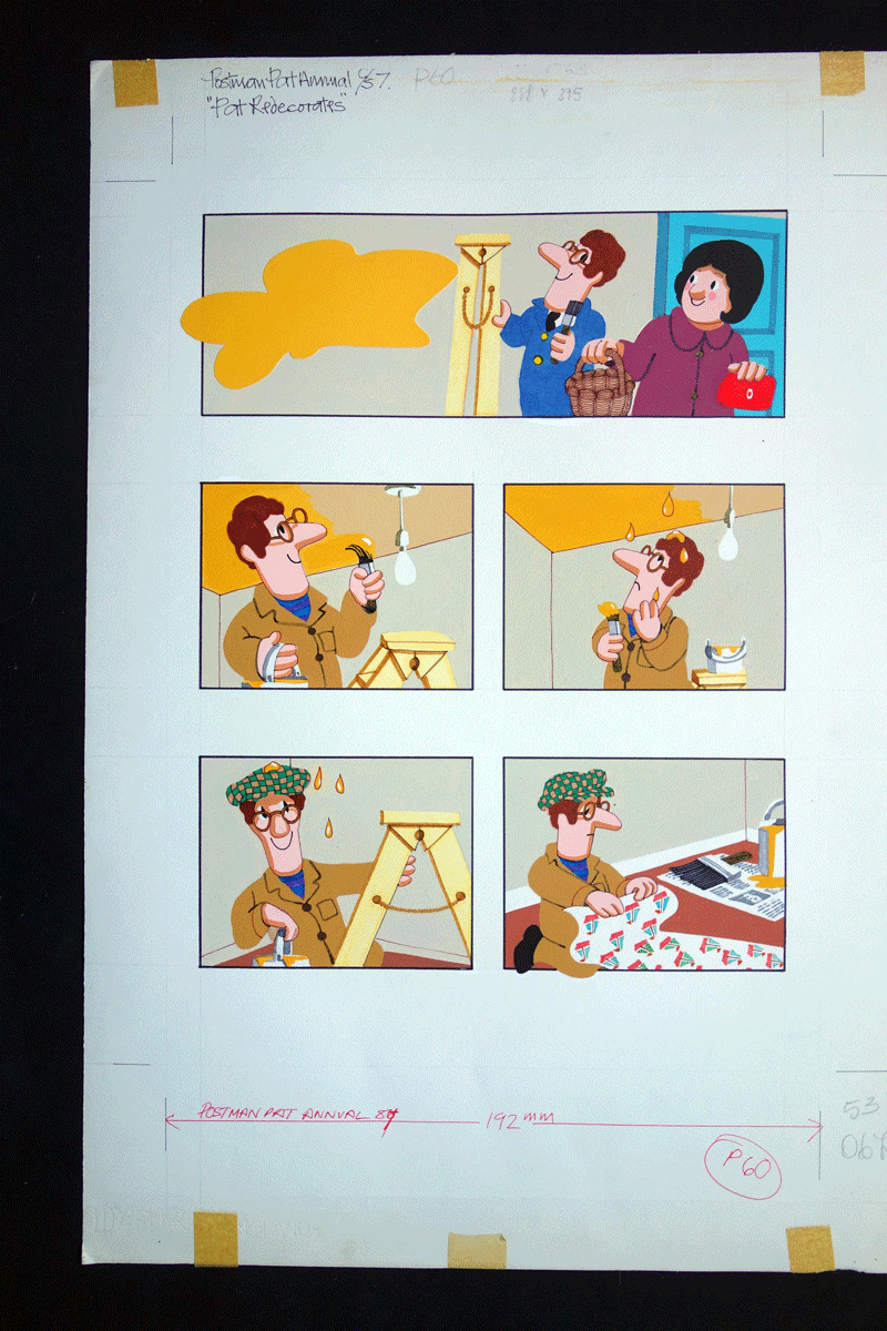 Postman Pat annual original comic Illustrations Joan Hickson 'Pat Deco ...