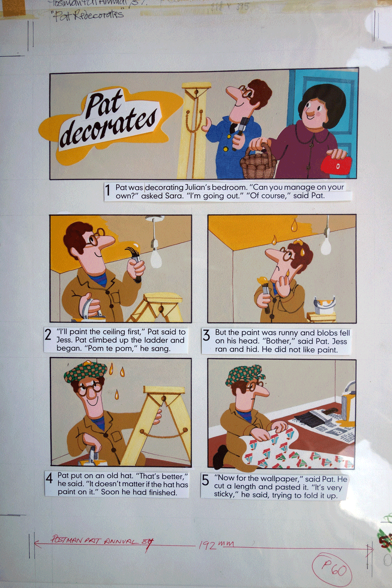 Postman Pat annual original comic Illustrations Joan Hickson 'Pat Deco ...